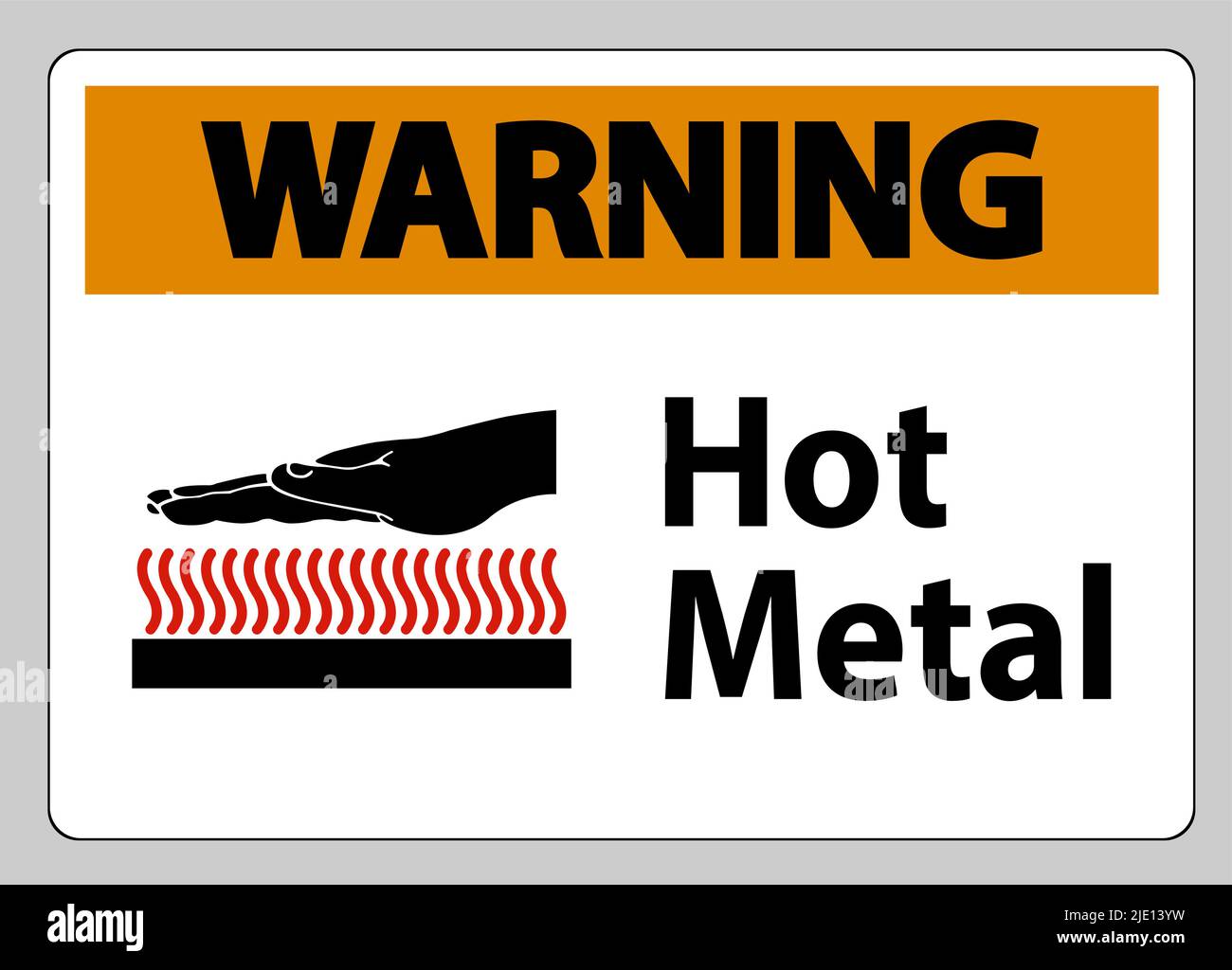 Warning Hot Metal Symbol Sign Isolated On White Background Stock Vector ...