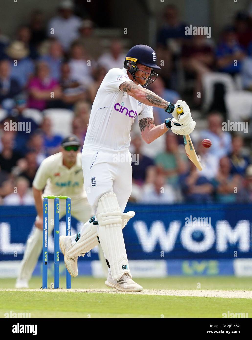 England's Ben Stokes batting during day two of the third LV= Insurance ...