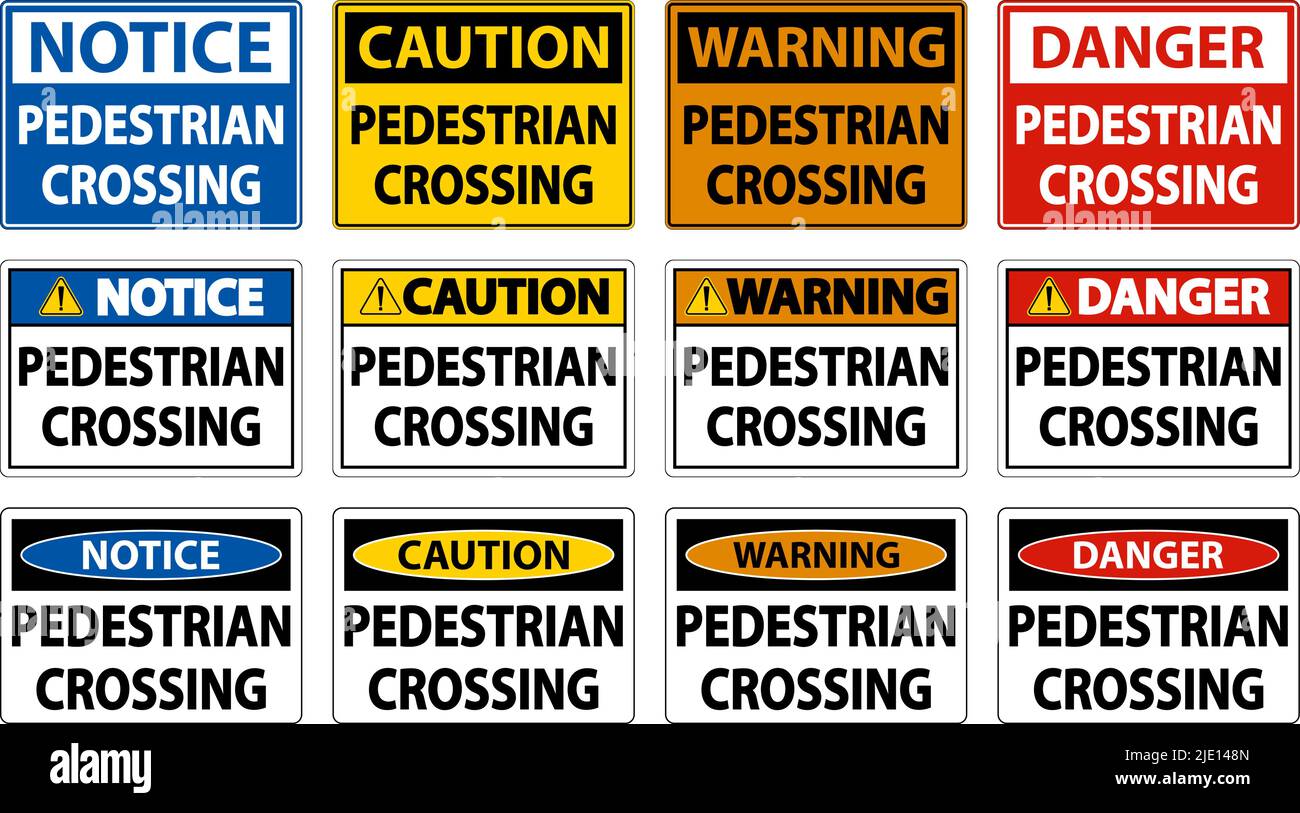 Pedestrian Crossing Sign On White Background Stock Vector Image & Art ...