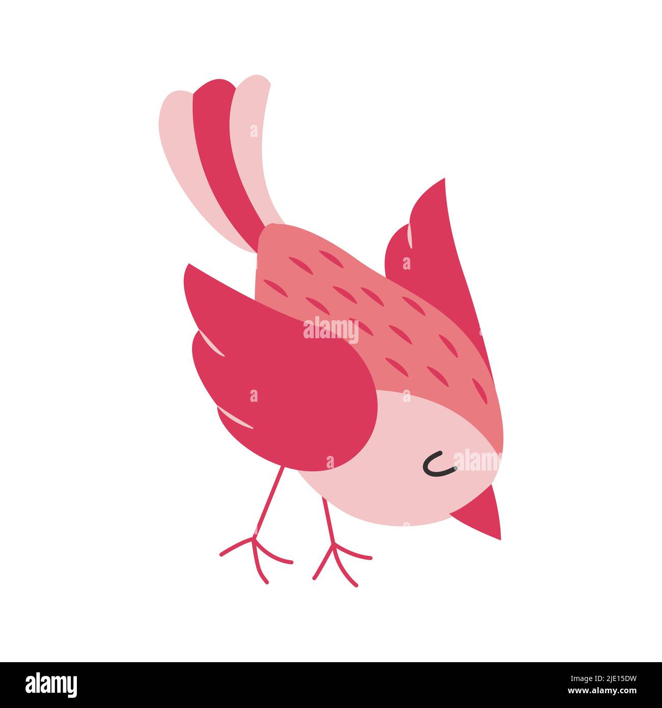 Cute little pink bird. Exotic bird. Vector illustration Stock Vector ...