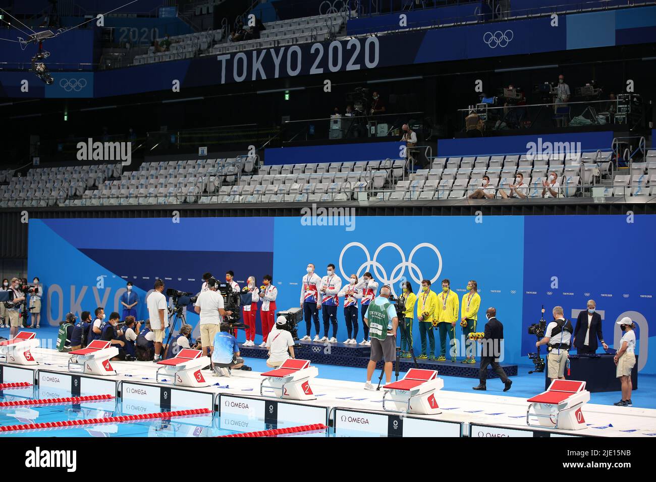 JULY 31st, 2021 - TOKYO, JAPAN: Kathleen Dawson, Adam Peaty, James Guy ...