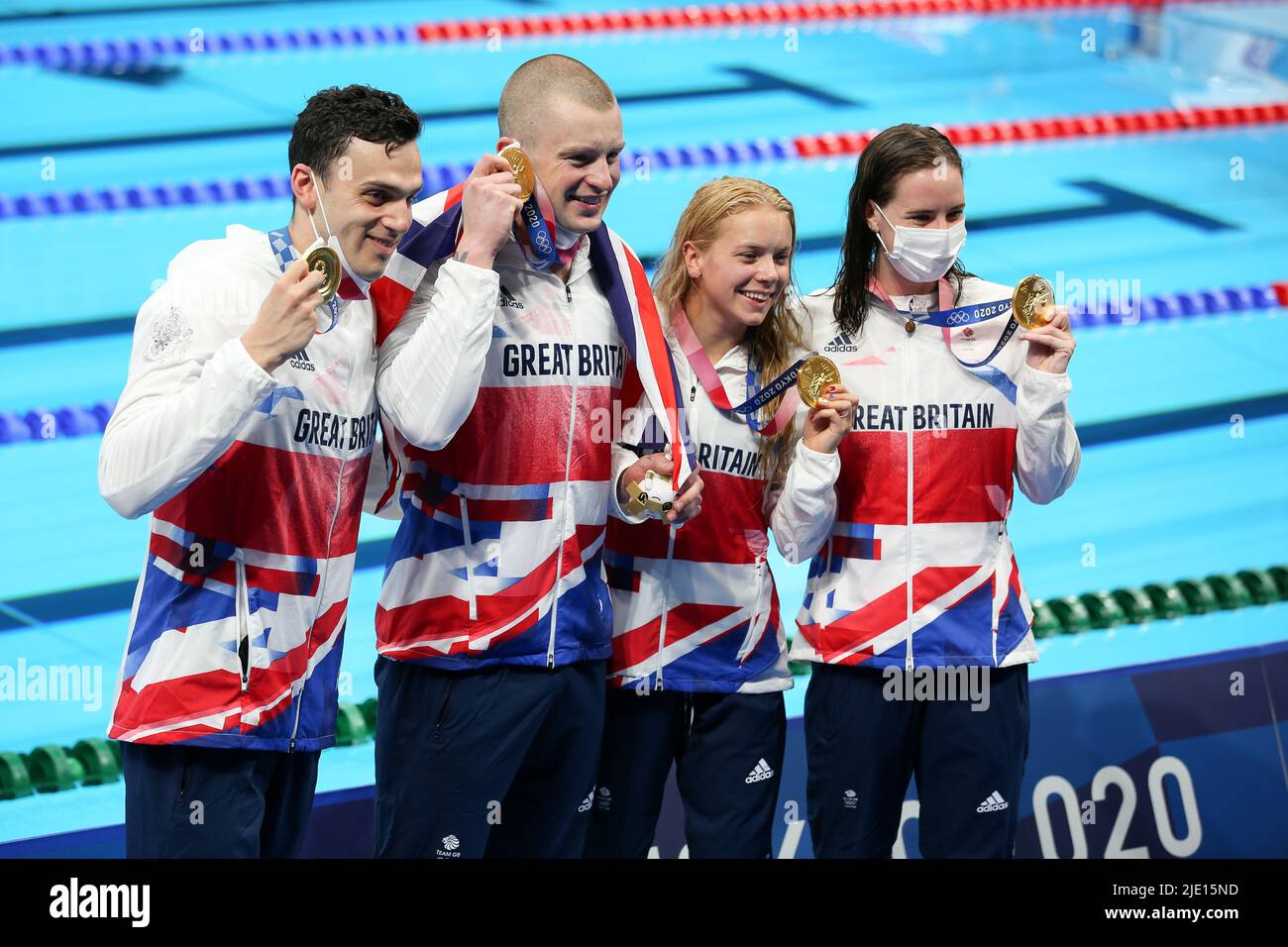 JULY 31st, 2021 - TOKYO, JAPAN: Kathleen Dawson, Adam Peaty, James Guy ...