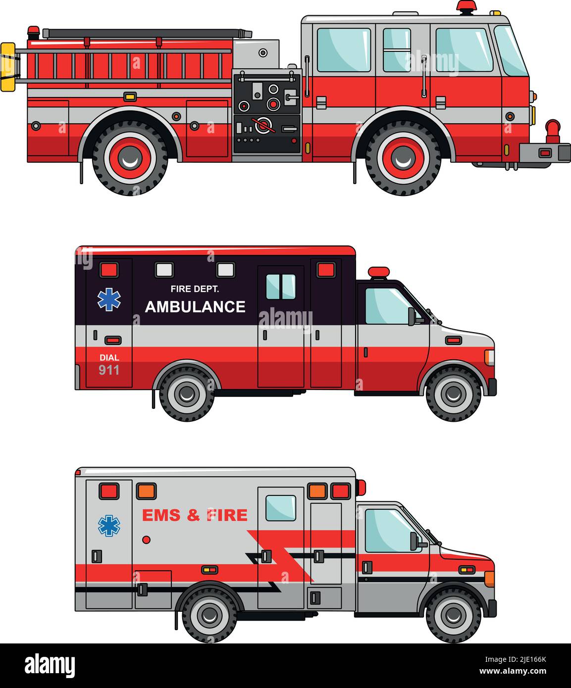 Fire truck in department Stock Vector Images - Alamy