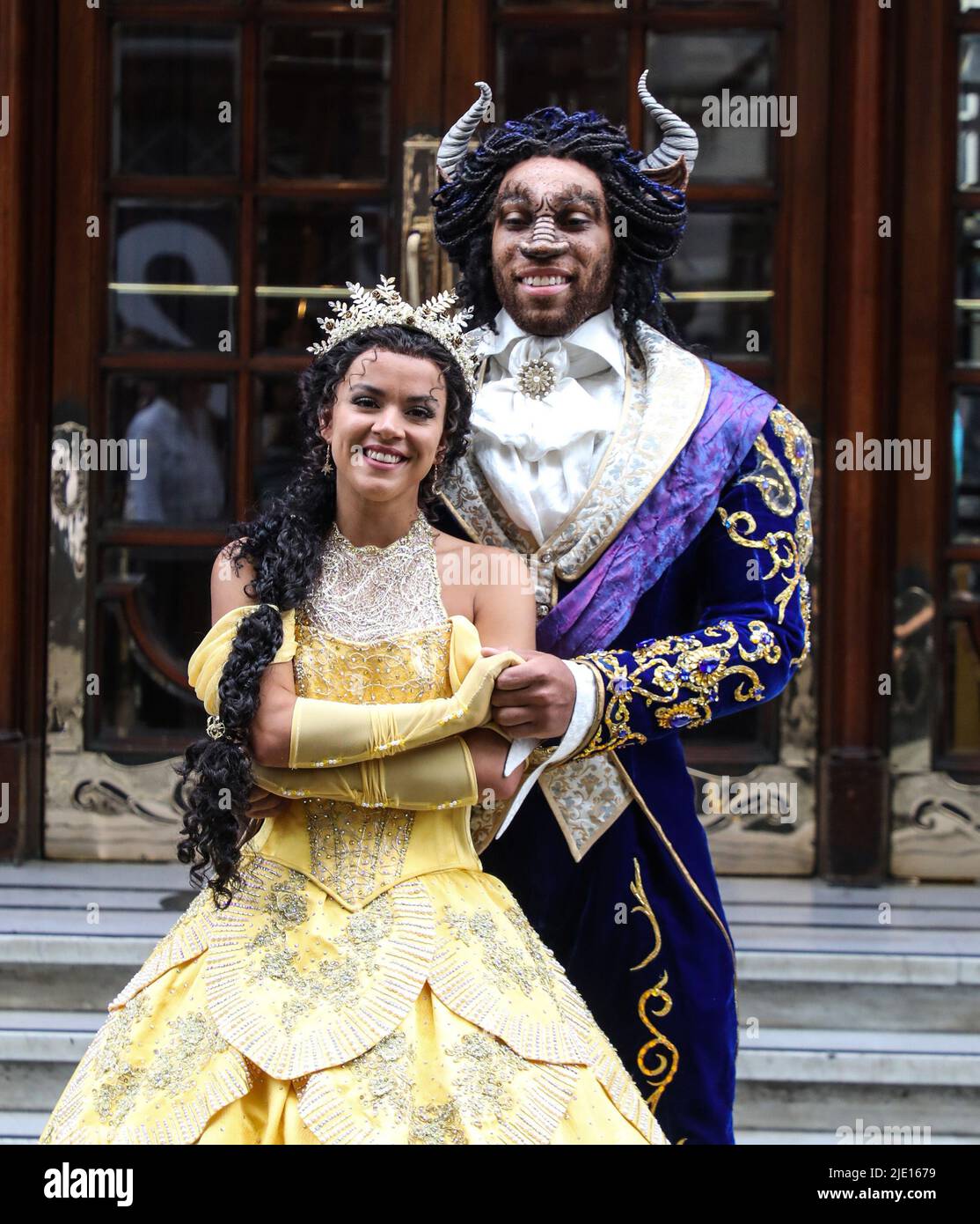 Courtney Stapleton and Shaq Taylor attend a photocall for Disney's ...