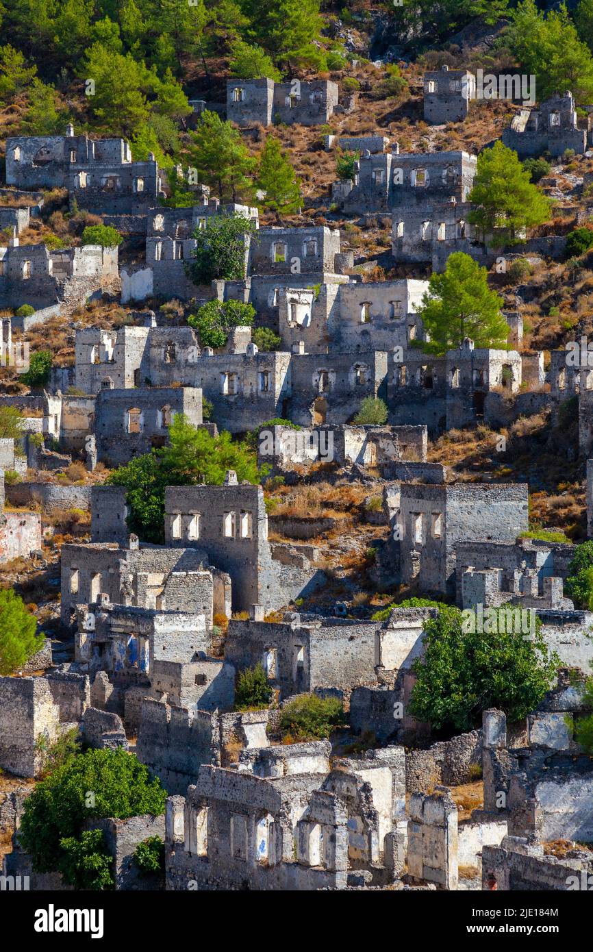 Ghost Town of Kayakoy, Turkey, Asia Stock Photo - Alamy