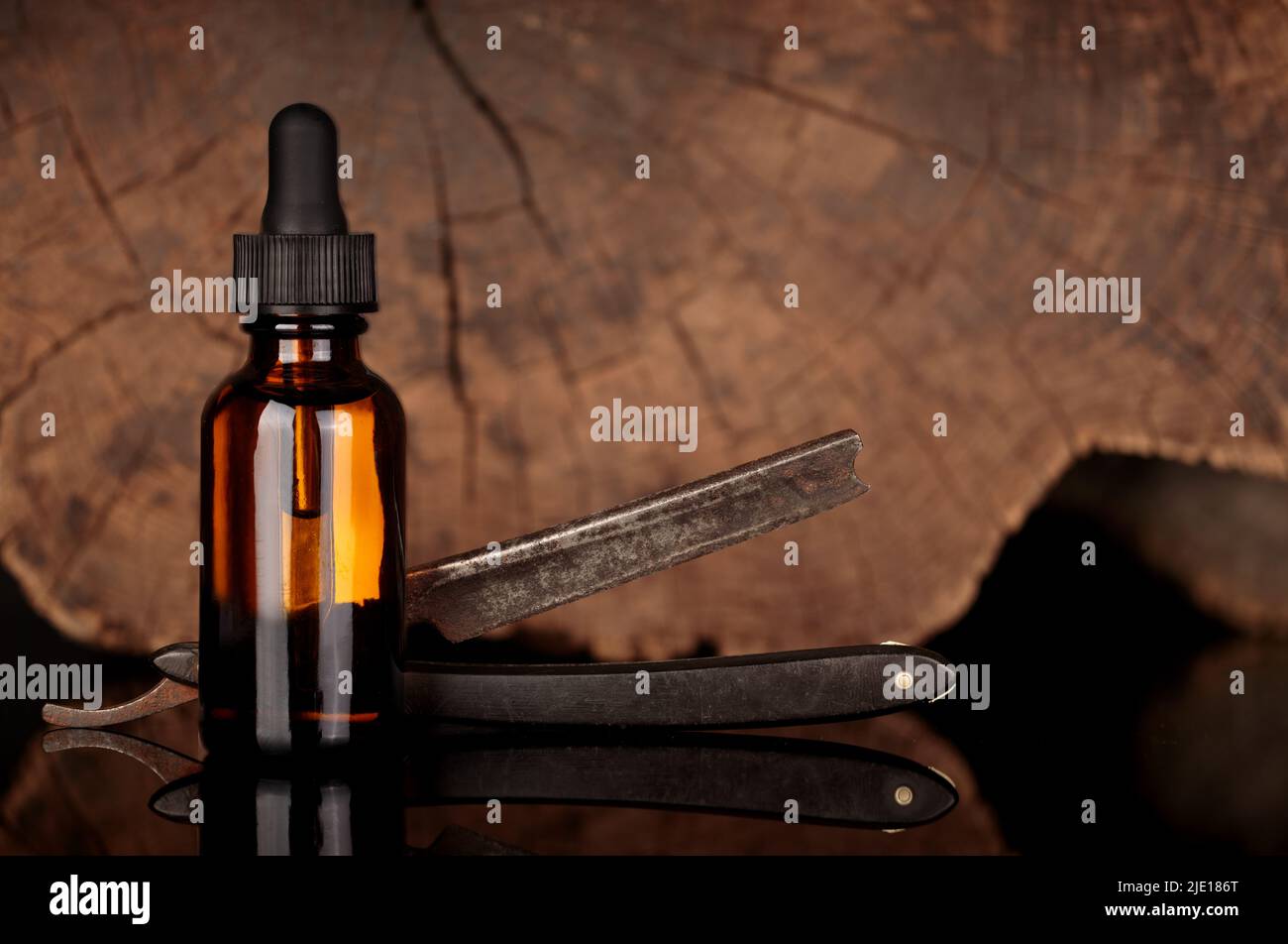 Mock-up, with accessories on a luxurious wooden background and black ...