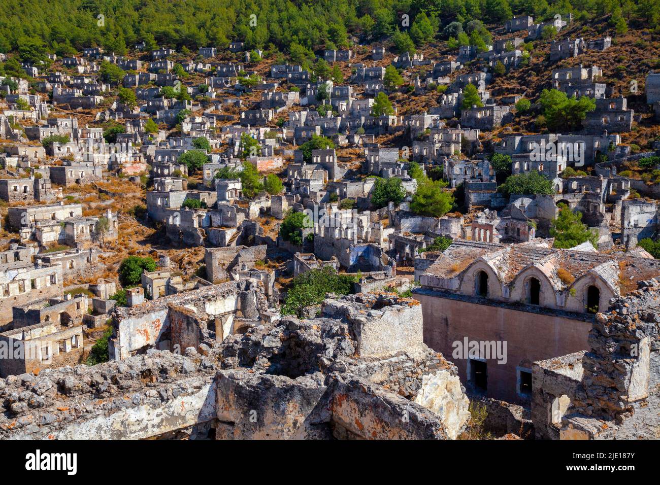 Ghost Town of Kayakoy, Turkey, Asia Stock Photo - Alamy