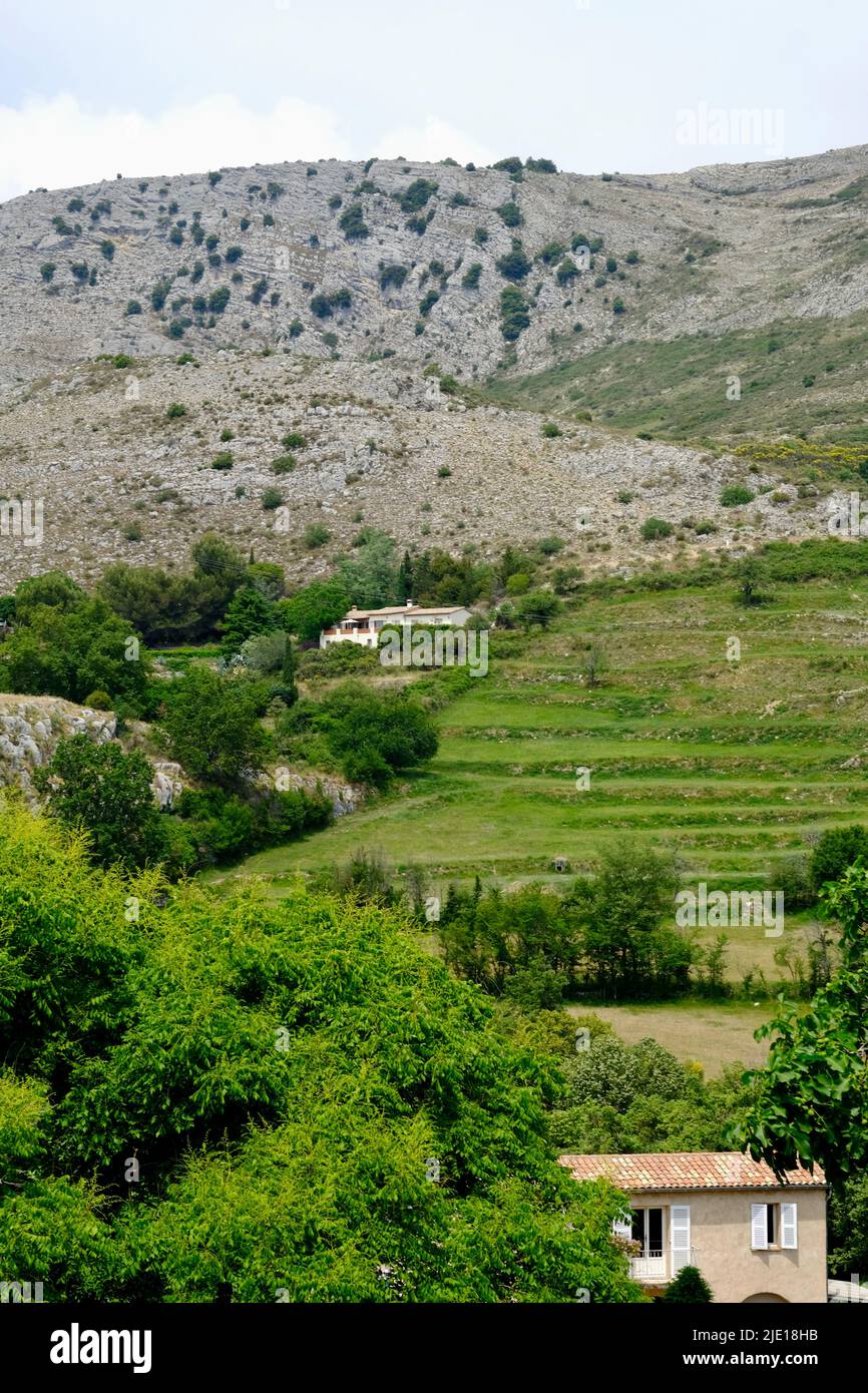 Gourdon Provence-Alpes-Cote d'Azur,an ancient fortified village, in the ...