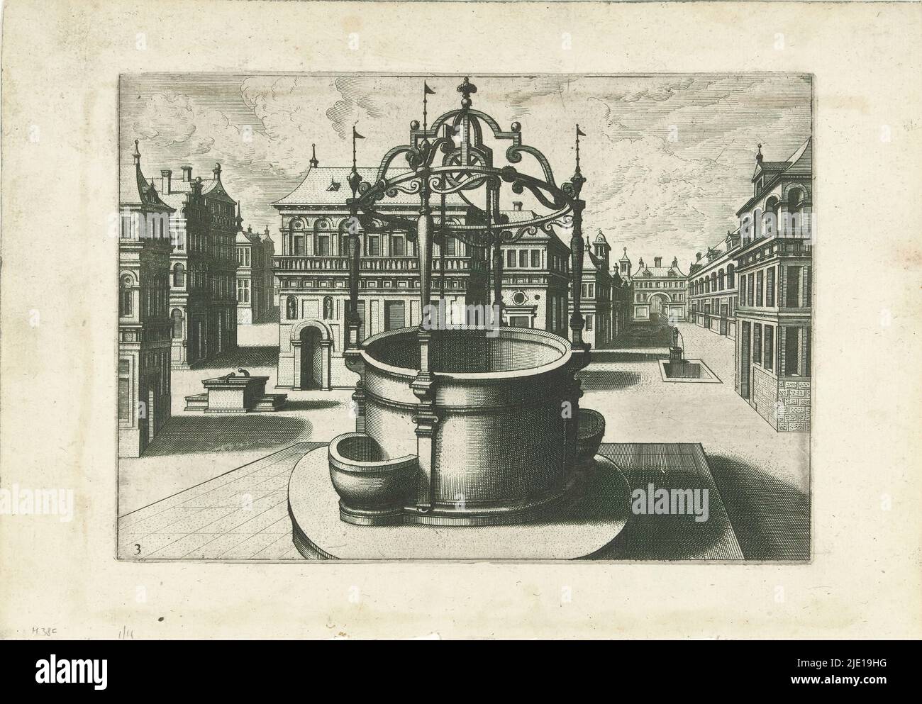 Round well with metal canopy, Water wells (series title), Town square ...