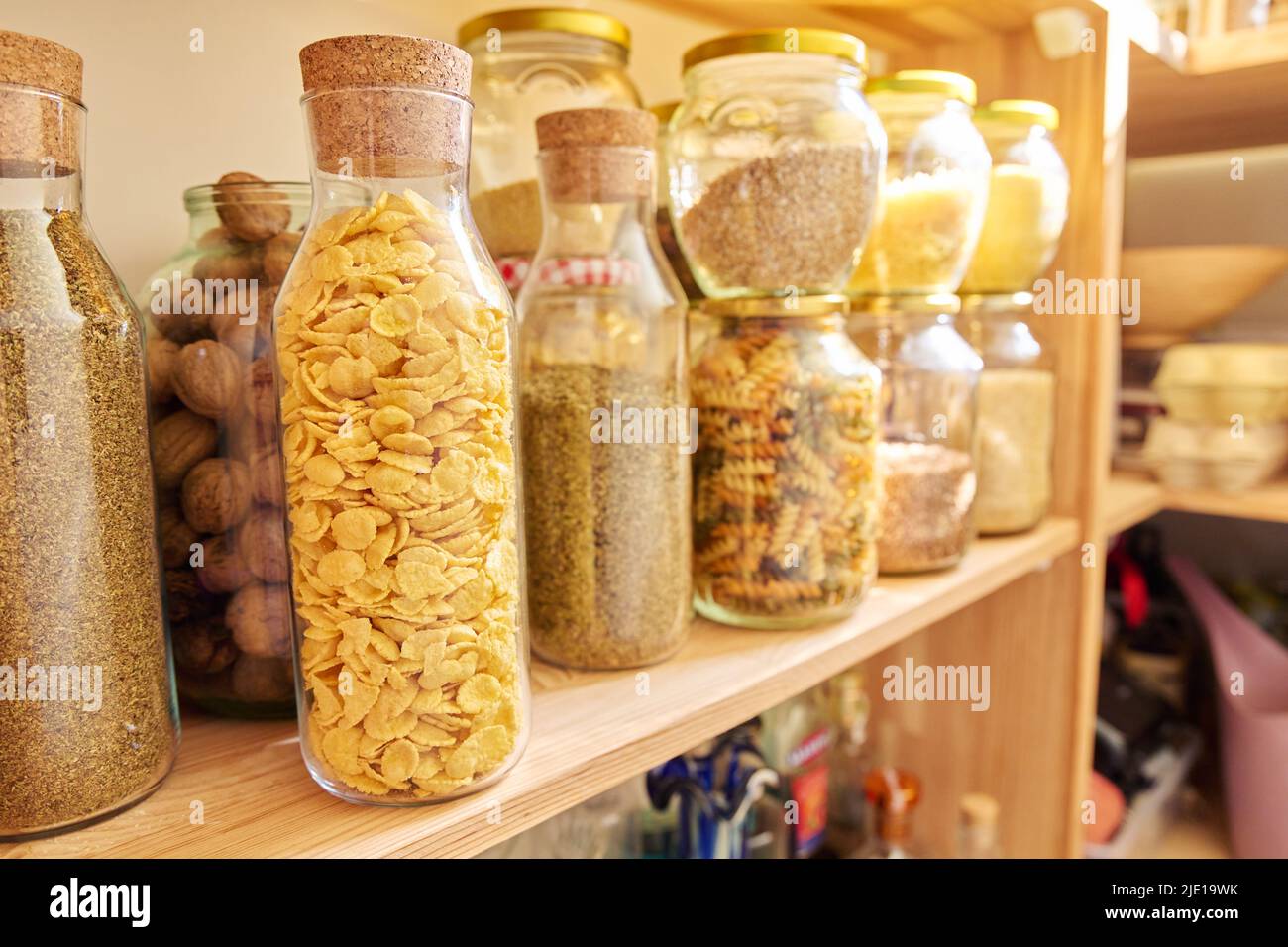 Storage of food in the kitchen in pantry Stock Photo - Alamy