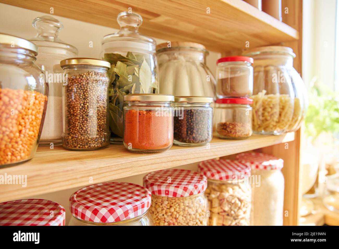 Storage of food in the kitchen in pantry Stock Photo - Alamy
