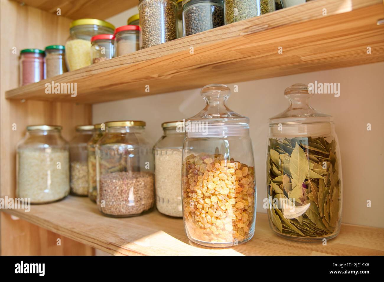 Storage of food in the kitchen in pantry Stock Photo - Alamy