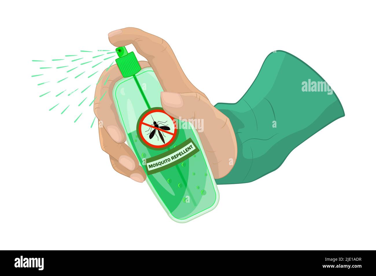 Hand with mosquito repellent.Insect repellent spray in arm. Mosquito ...