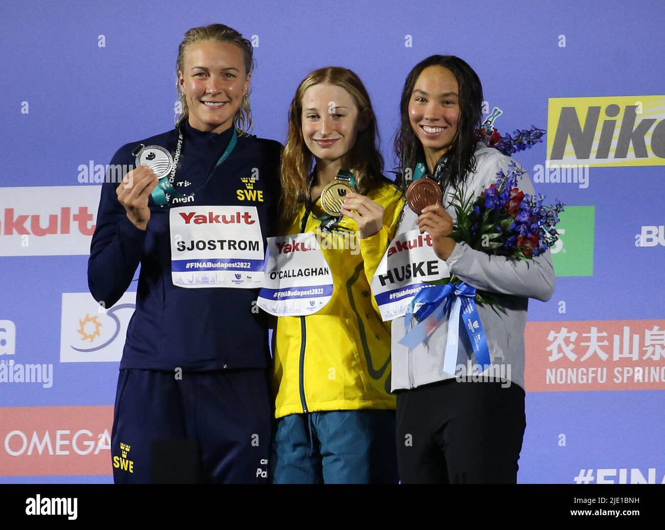 Budapest, Hungary. June 23 2022, Sarah Sjostrom of Sweden , Mollie O ...