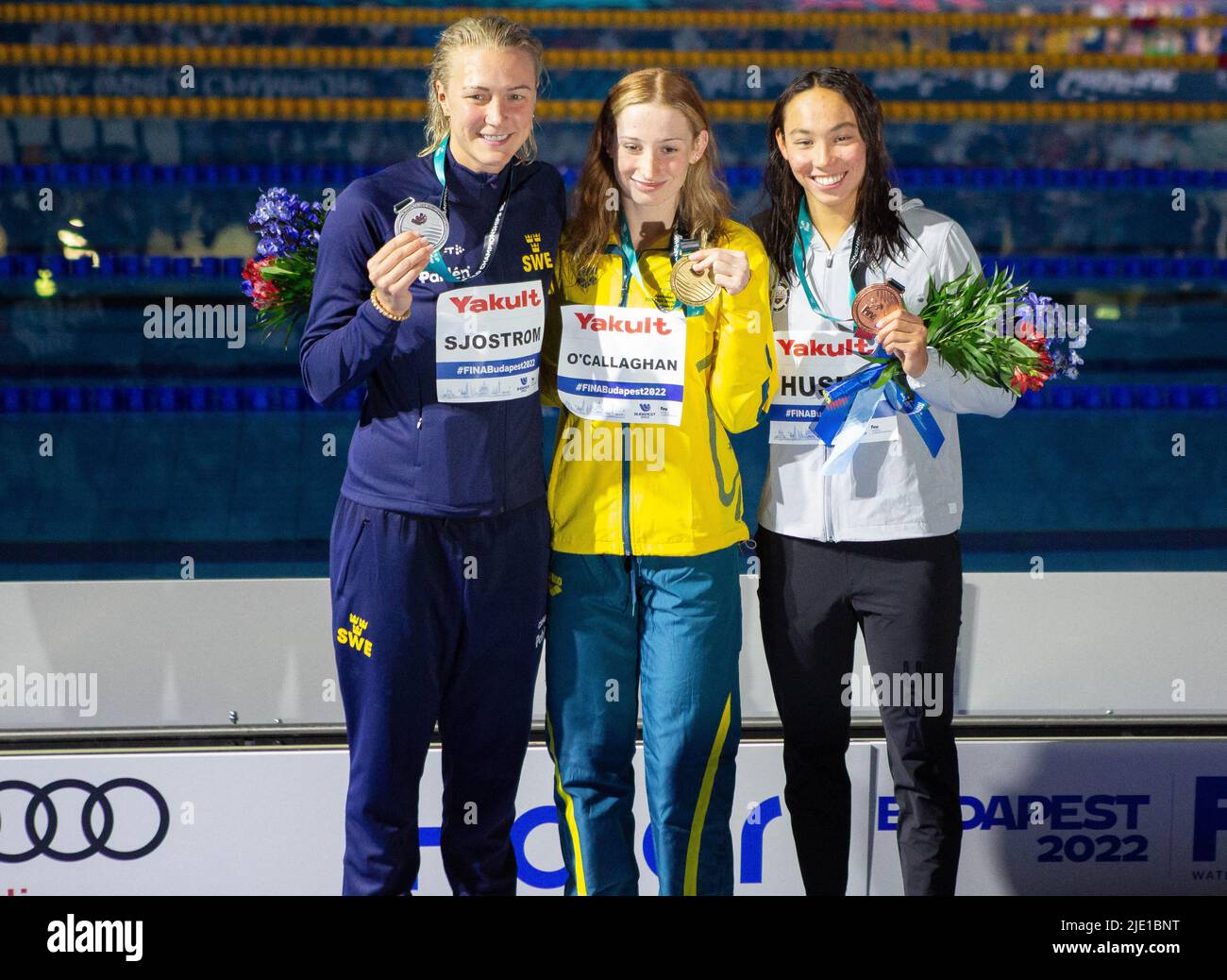 Budapest, Hungary. June 23 2022, Sarah Sjostrom of Sweden , Mollie O ...