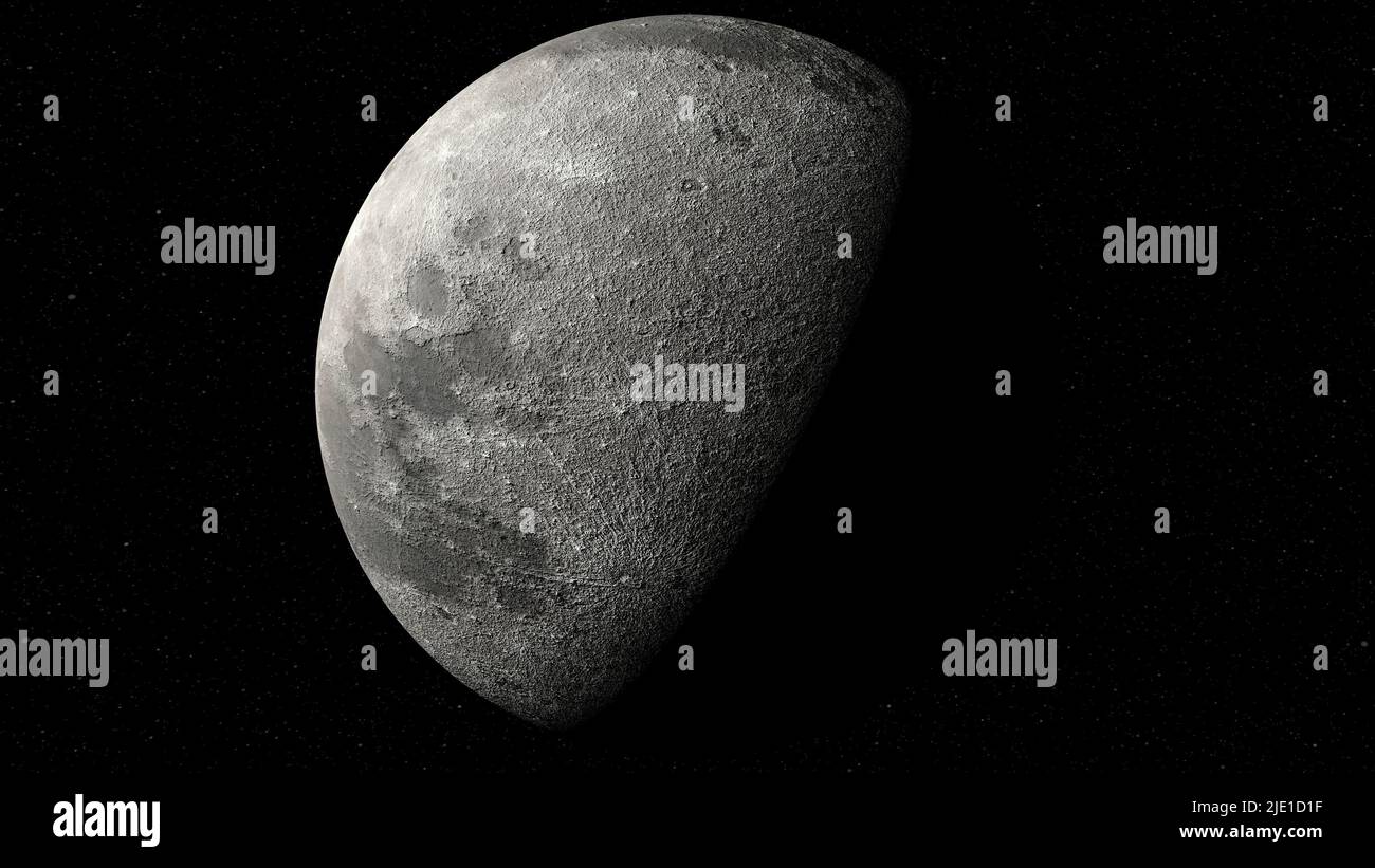 Moon in space close up starry background cosmic solar system stars ...