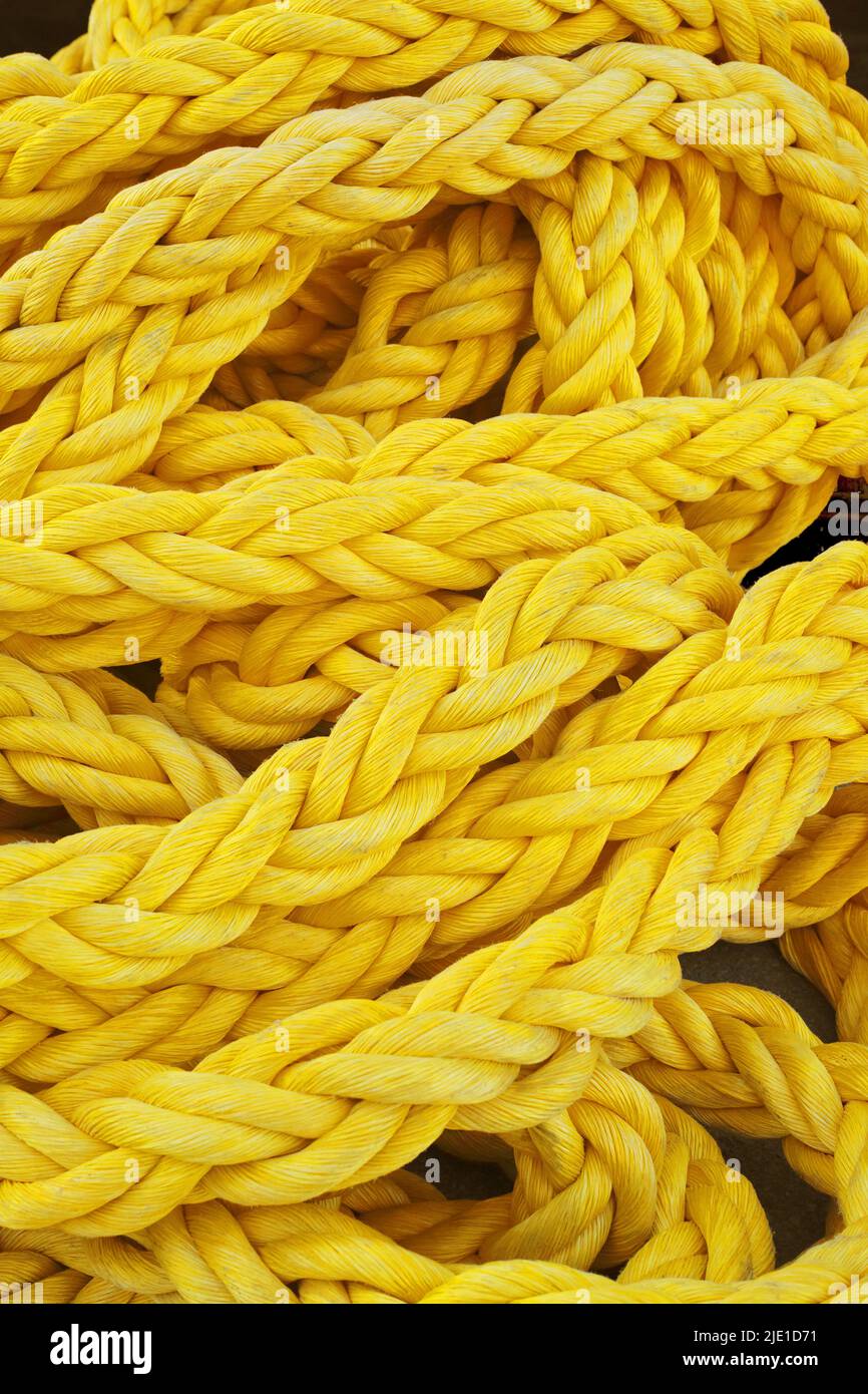 Yellow rope. Strong and colorful rope Stock Photo - Alamy