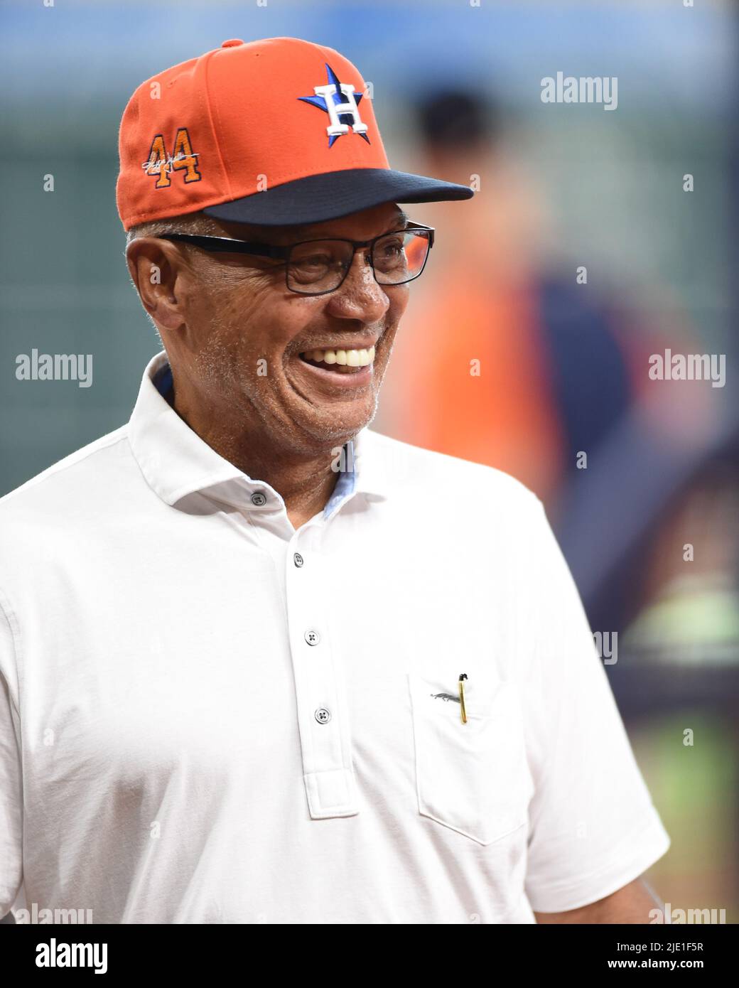 Mr. October, Reggie Jackson at the MLB game between the Houston Astros ...