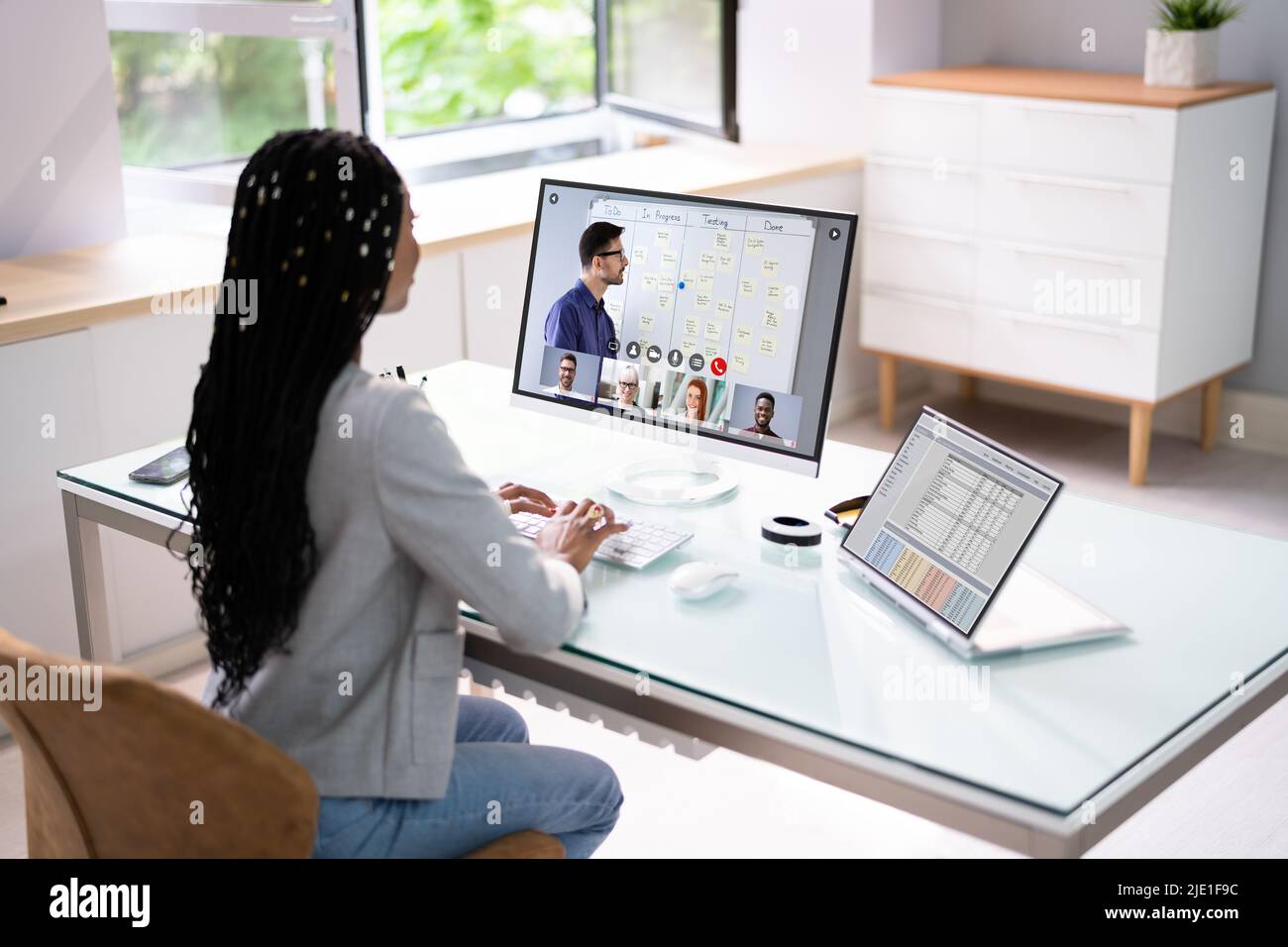 Coaching Lecture And Virtual Remote Training Session Stock Photo - Alamy