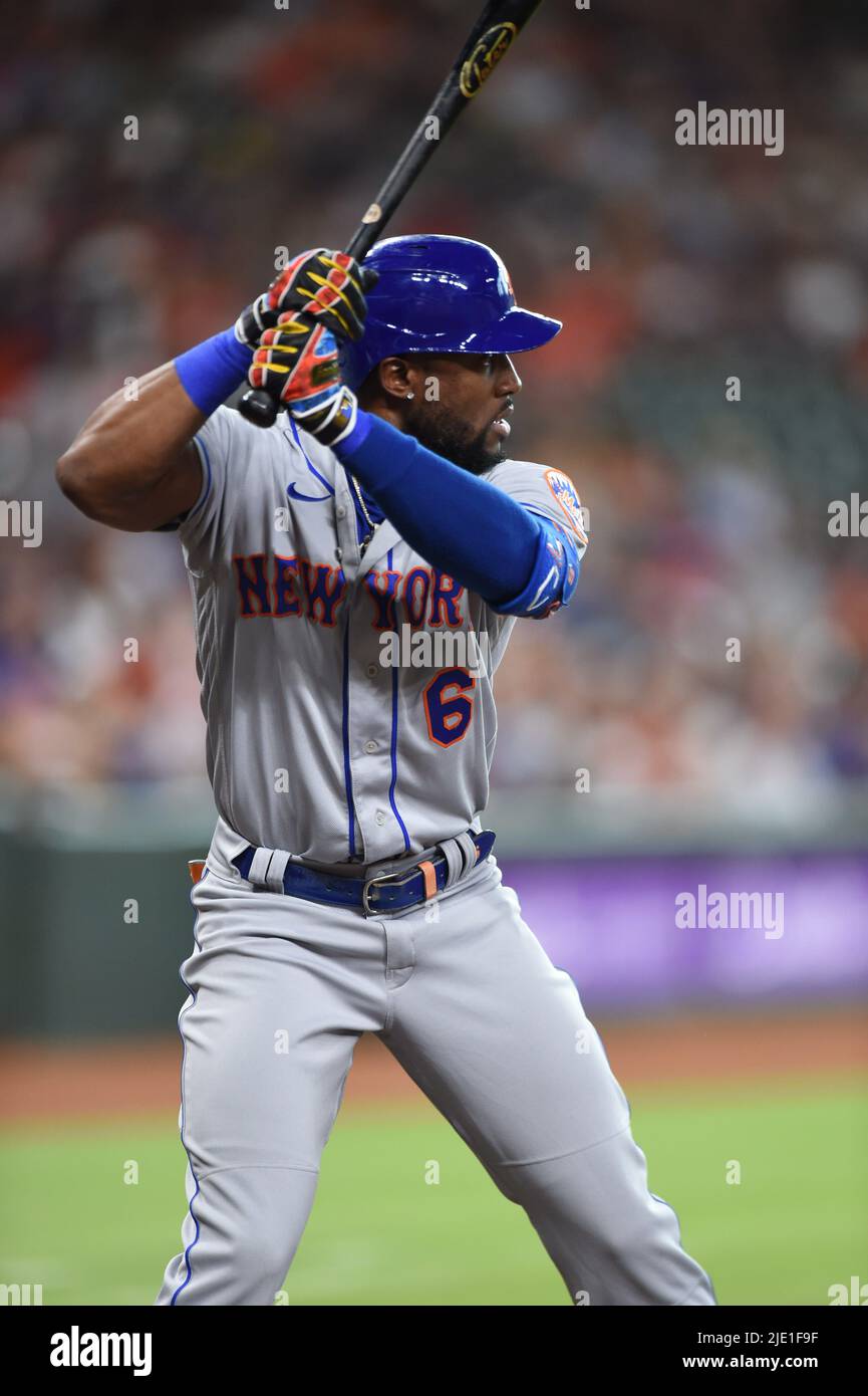 New York Mets right fielder Starling Marte (66) bats in the top of the ...