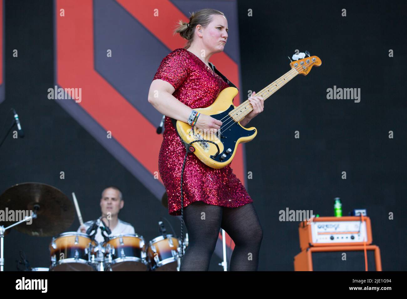 Oslo, Norway. 23rd, June 2022. The Norwegian jazz trio Hedvig Mollestad ...