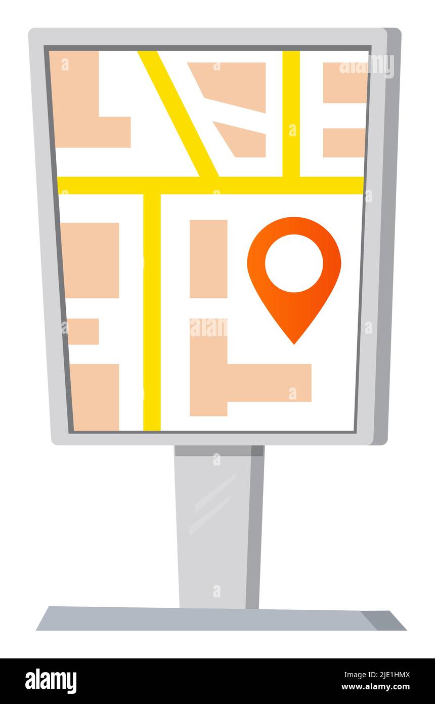 Stand with city map - modern flat design style single isolated object ...