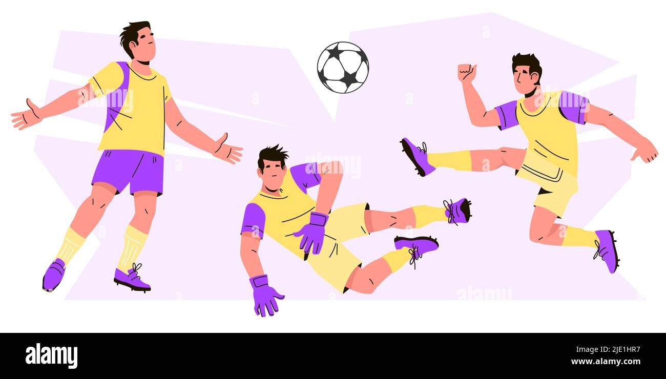 Banner with soccer or football players for web and print, flat vector ...