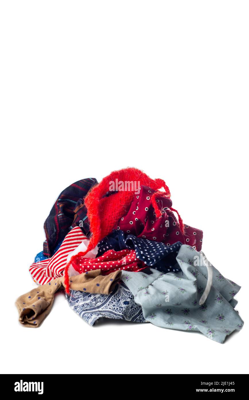 Second hand clothes background Cut Out Stock Images & Pictures - Alamy