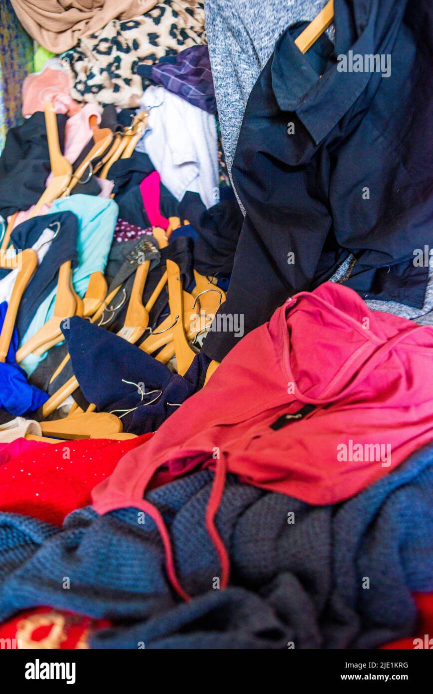 Pile of clothes fitting room hi-res stock photography and images - Alamy
