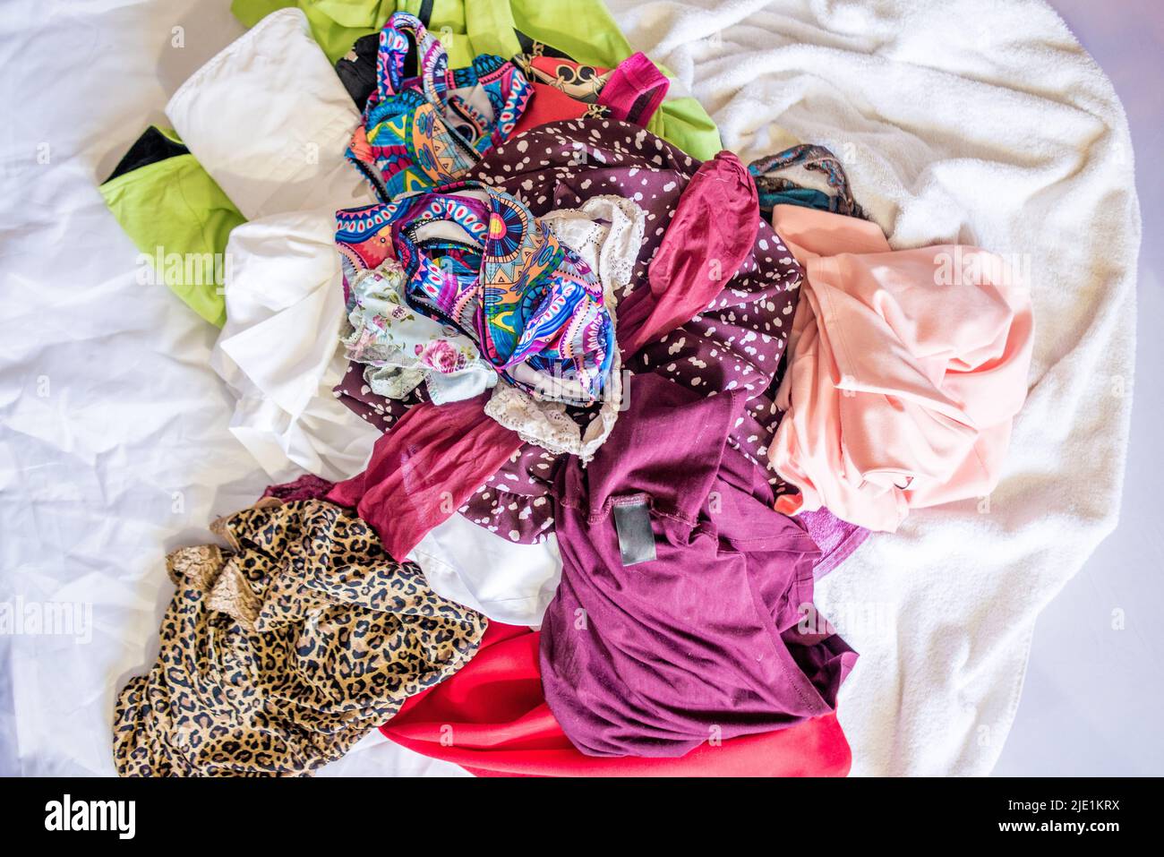 Pile of clothes fitting room hi-res stock photography and images - Alamy