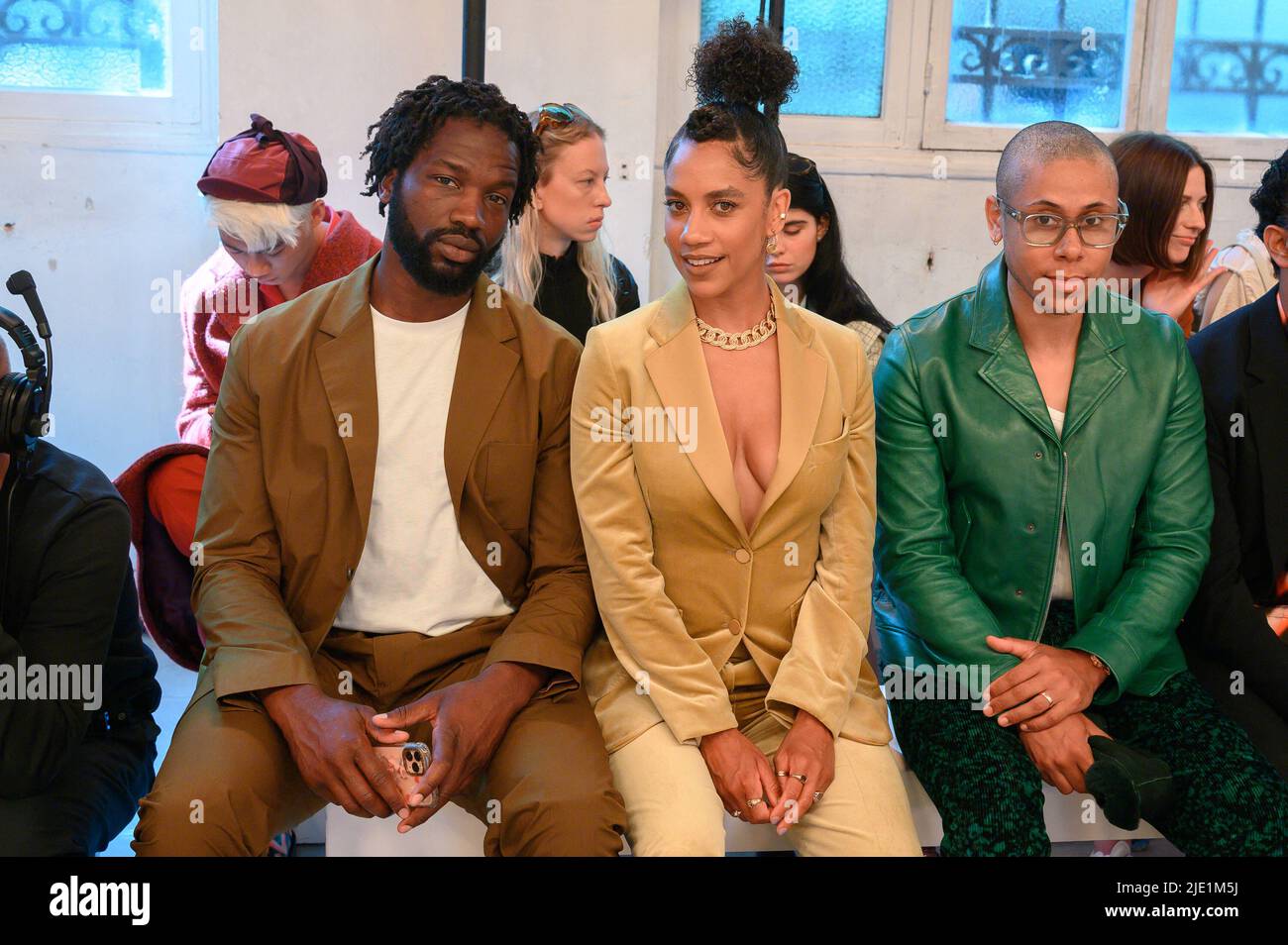 Sope Dirisu and Dominique Tipper attend the Paul Smith Menswear Spring ...