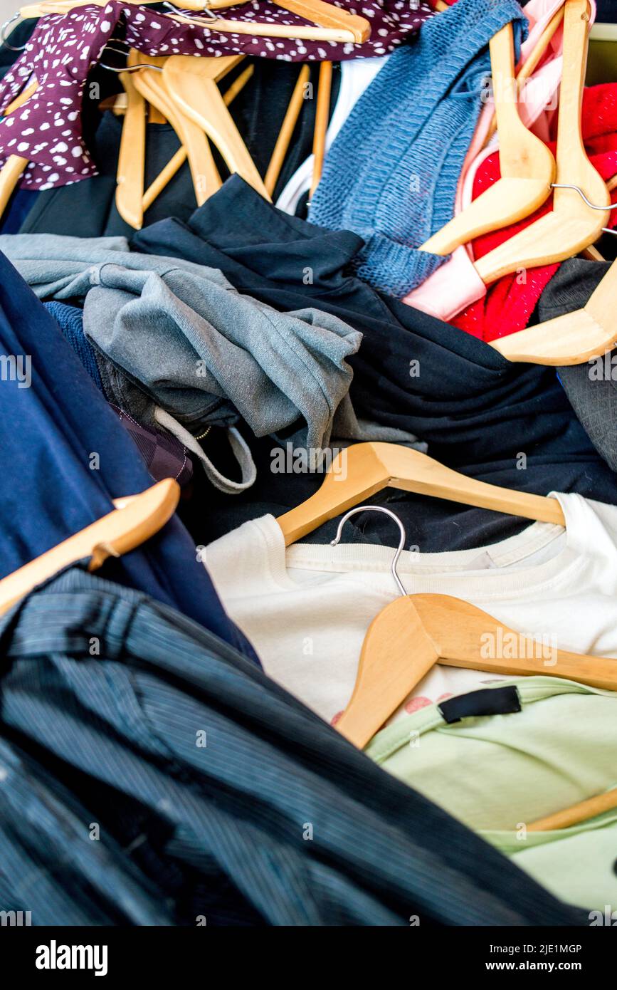 Pile of clothes fitting room hi-res stock photography and images - Alamy