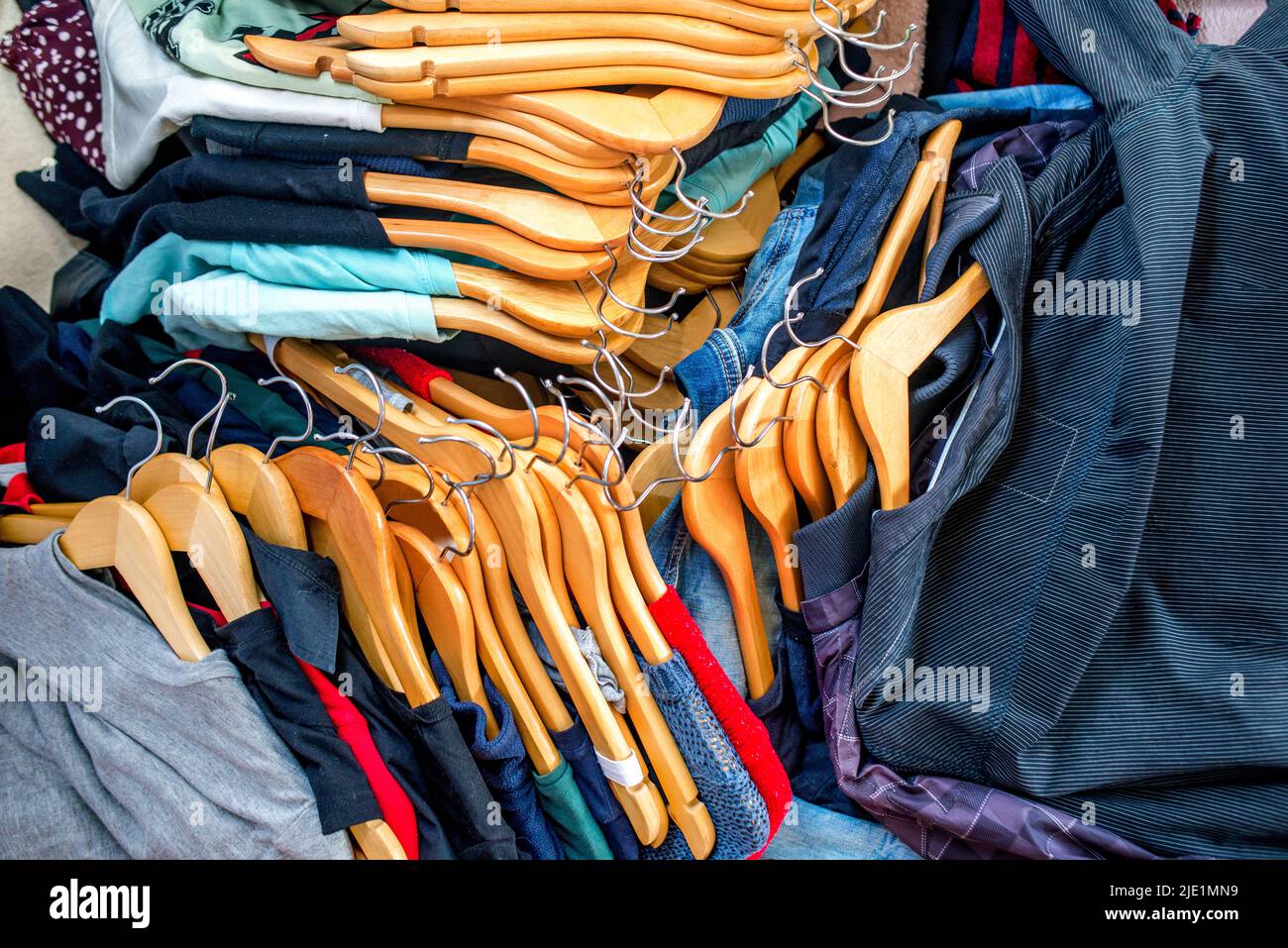 Pile of clothes fitting room hi-res stock photography and images - Alamy