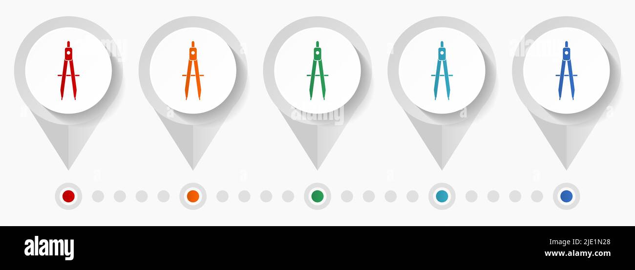 Geometry, education concept vector icons, editable infographic template ...