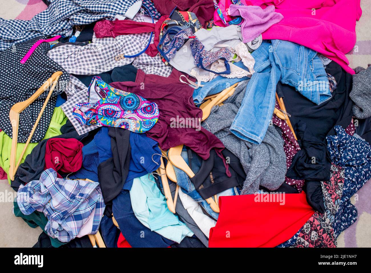 pile of used clothes. Second hand for recycling Stock Photo - Alamy