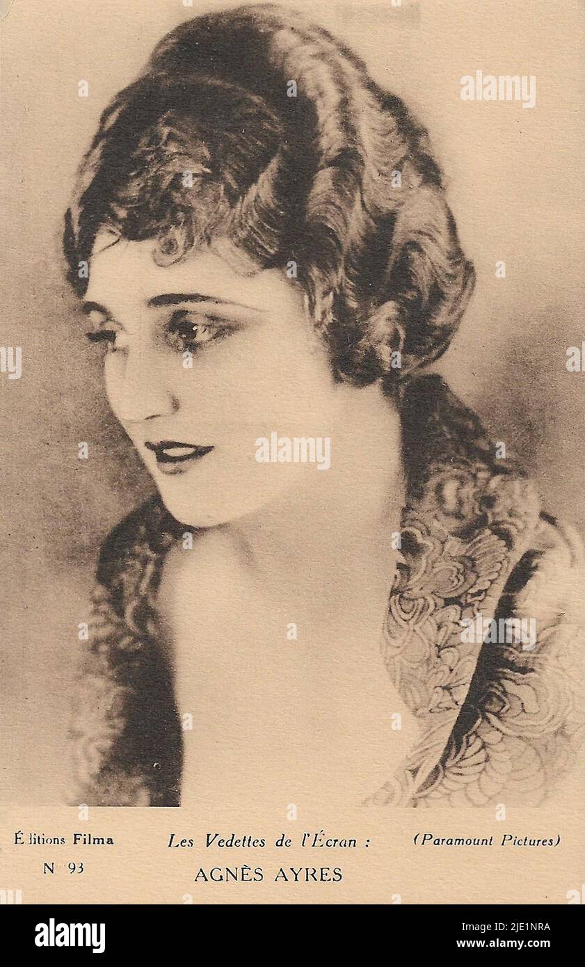 Portrait of Agnes Ayres 001 - Hollywood silent movie actress Stock ...