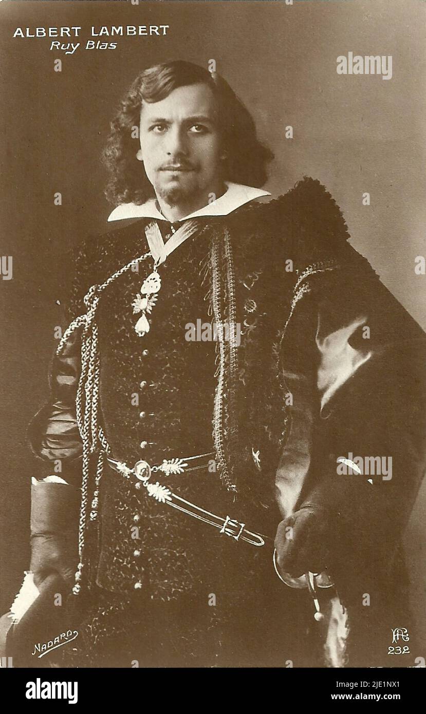 Portrait of Albert Lambert in Ruy Blas - French silent cinema era Stock ...