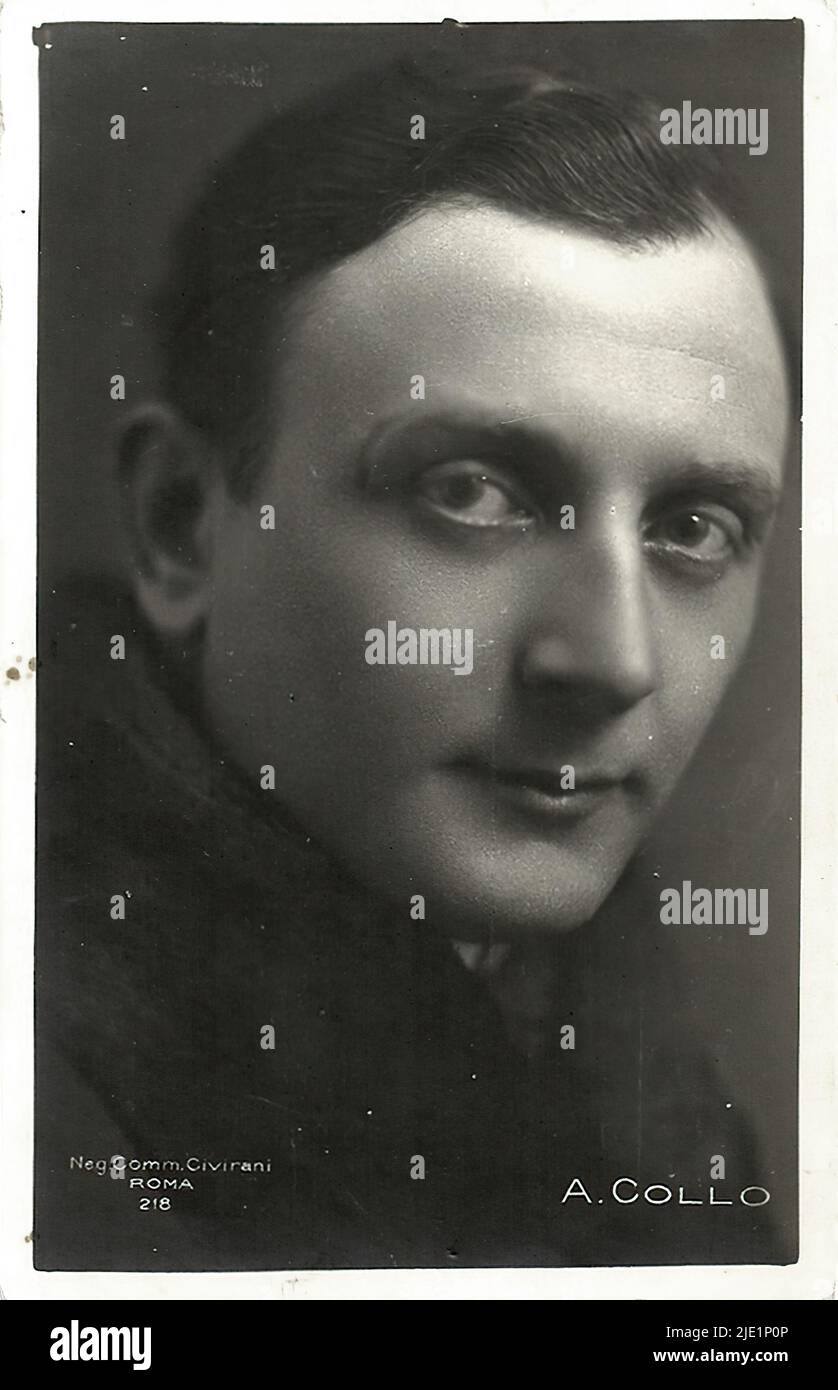 Portrait of Alberto Collo 002 - Italian silent cinema era actor Stock ...