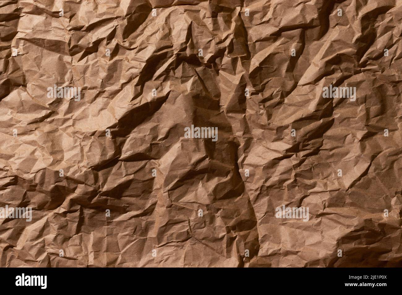 Brown crumpled, wrinkled recycle craft paper texture background Stock ...