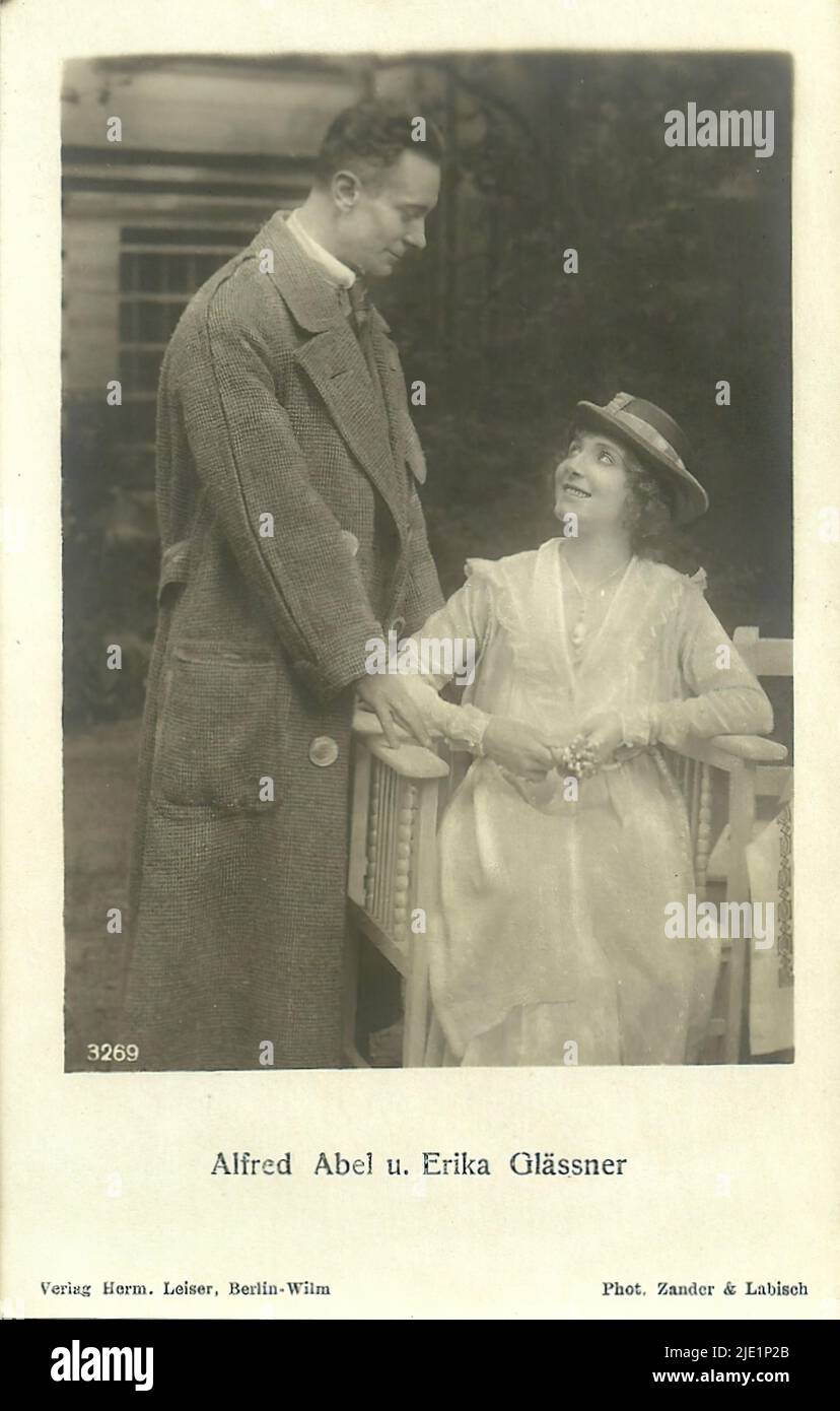 Portrait of Alfred Abel and Erika Glässner - German weimar era cinema (1918 - 1935 Stock Photo ...