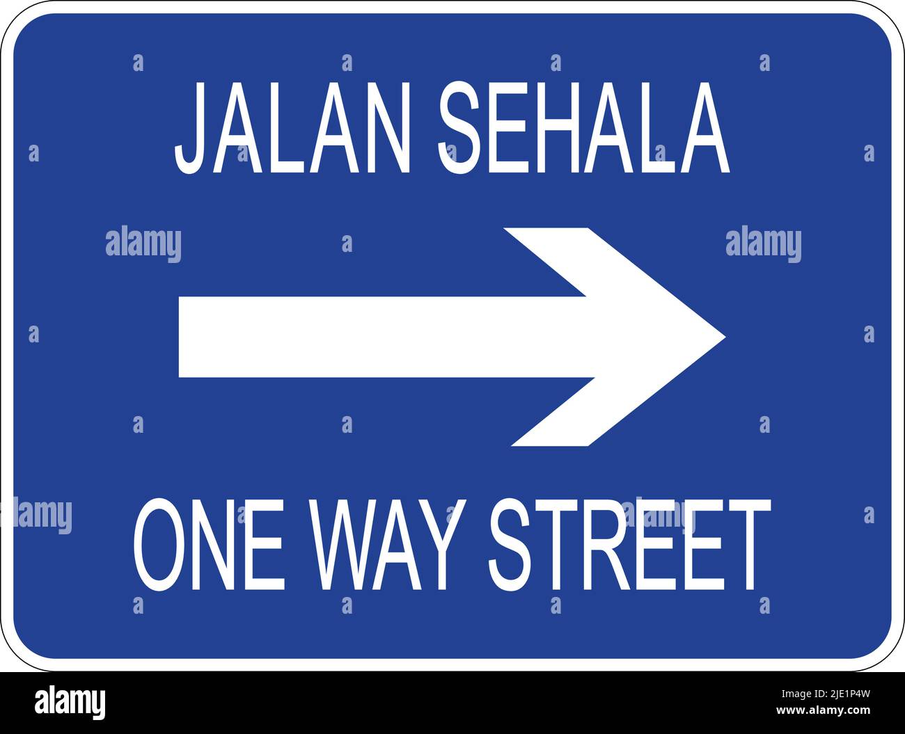 Road signs in Brunei, Information signs, One-way street to the right Stock Vector Image & Art ...