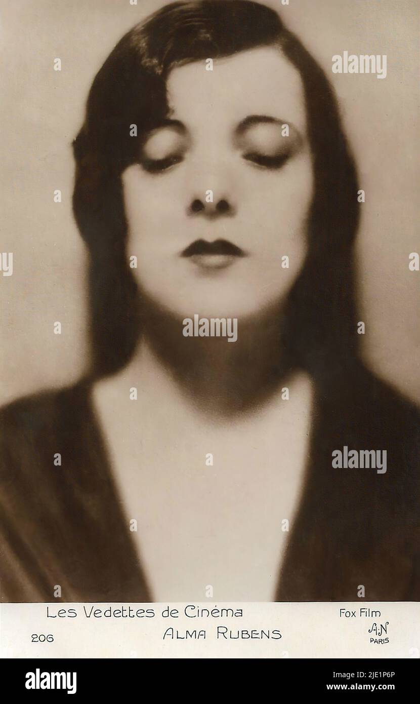 Portrait of Alma Rubens - Hollywood silent movie actress Stock Photo ...