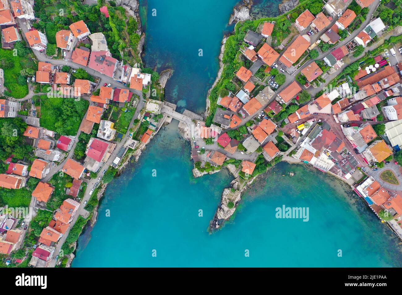 Beautiful cityscape on the mountains over Black-sea, Amasra. Amasra ...