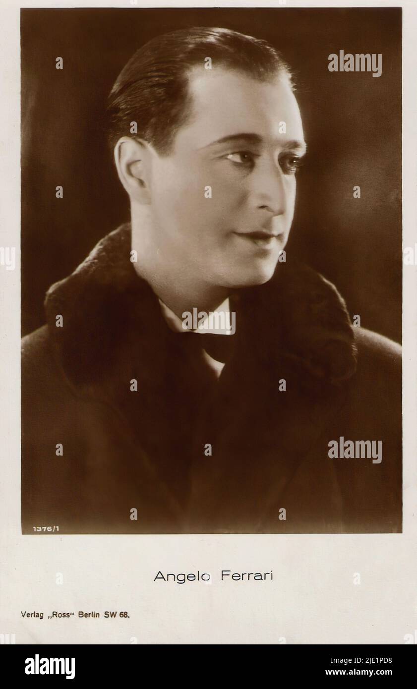 Portrait of Angelo Ferrari 003 - Italian silent cinema era actor Stock ...