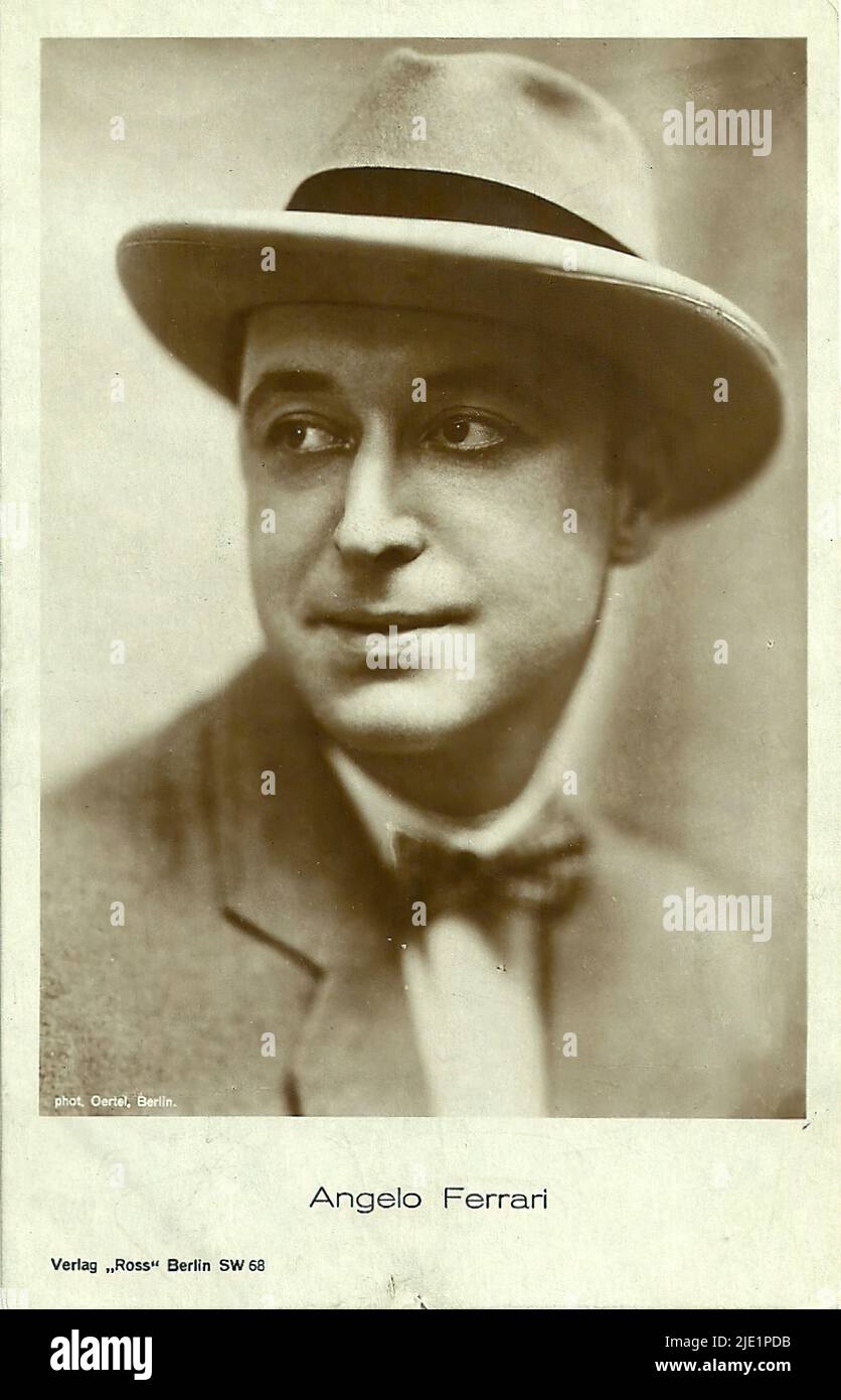 Portrait of Angelo Ferrari 007 - Italian silent cinema era actor Stock ...
