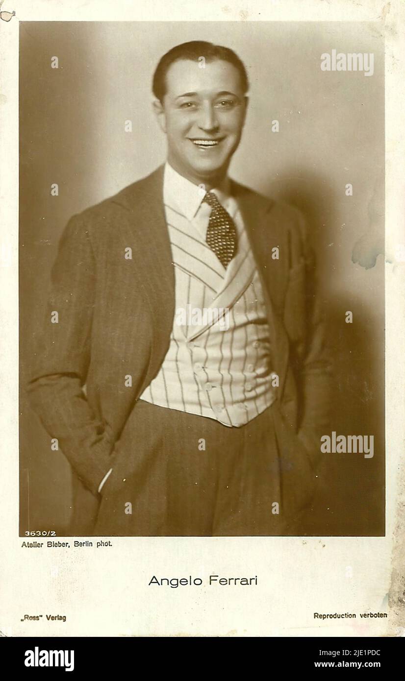 Portrait of Angelo Ferrari 009 - Italian silent cinema era actor Stock ...