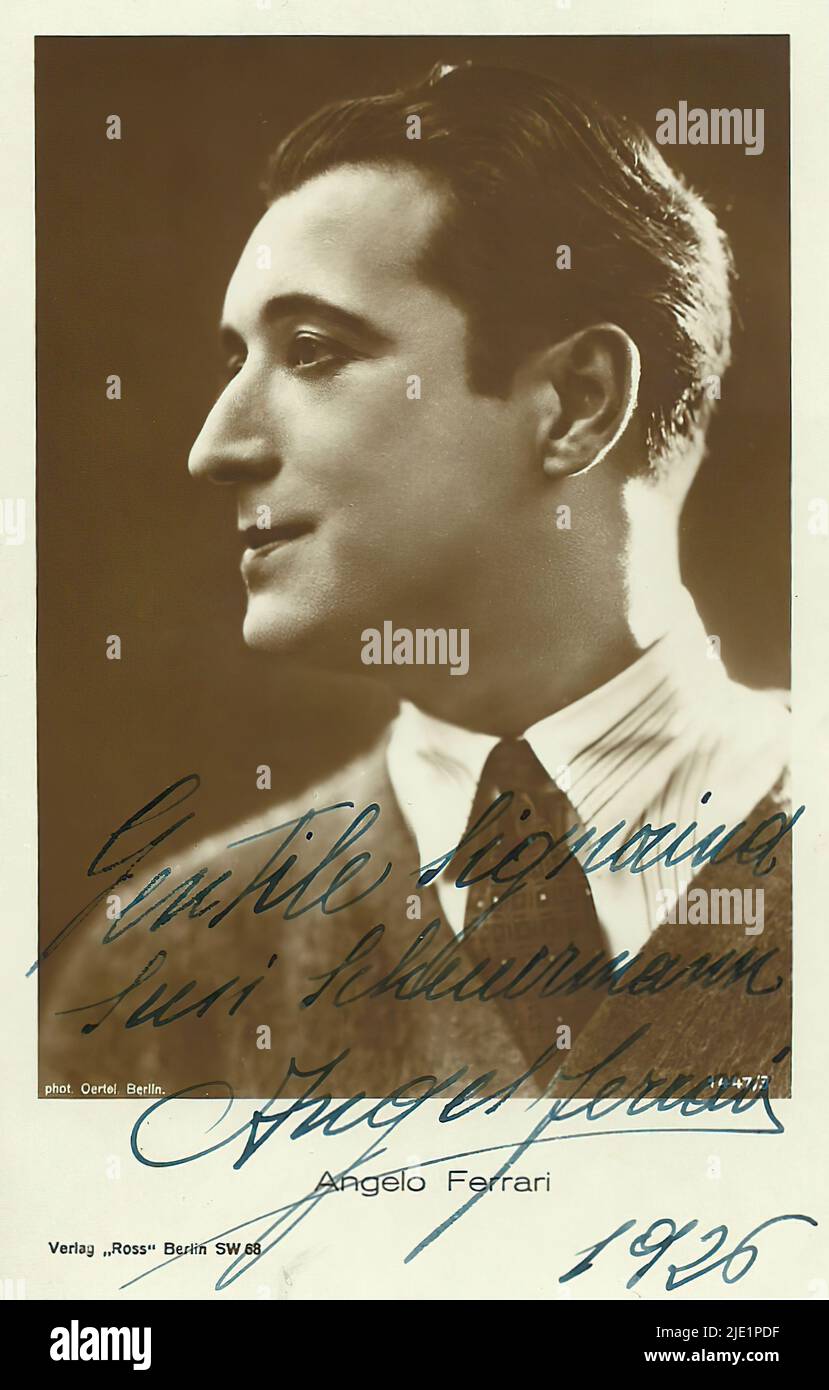 Portrait of Angelo Ferrari 005 - Italian silent cinema era actor Stock ...