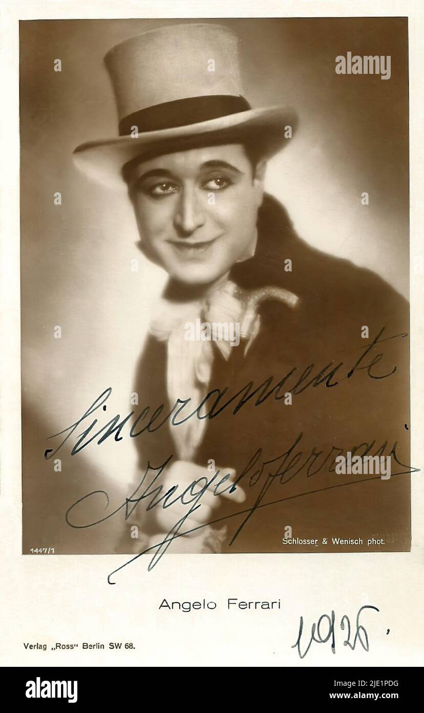Portrait of Angelo Ferrari 004 - Italian silent cinema era actor Stock ...