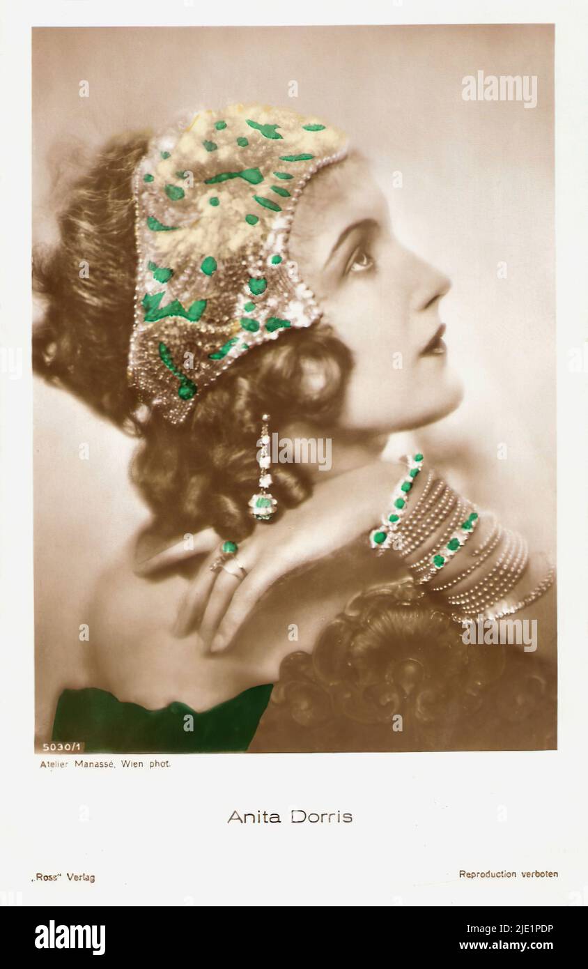 Portrait of Anita Dorris - German weimar era cinema (1918 - 1935 Stock ...