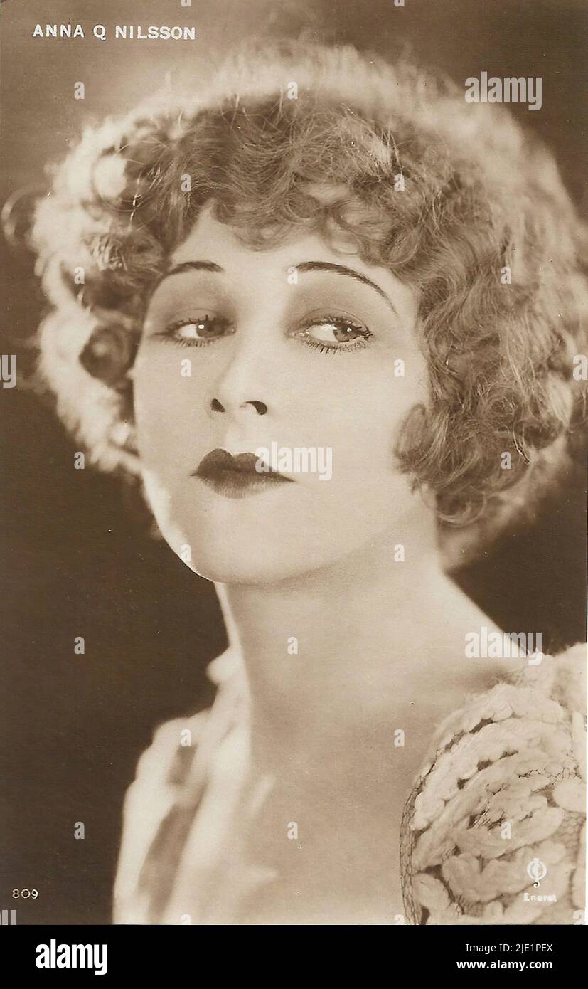 Portrait of Anna Q. Nilsson 001 - Hollywood silent movie actress Stock ...
